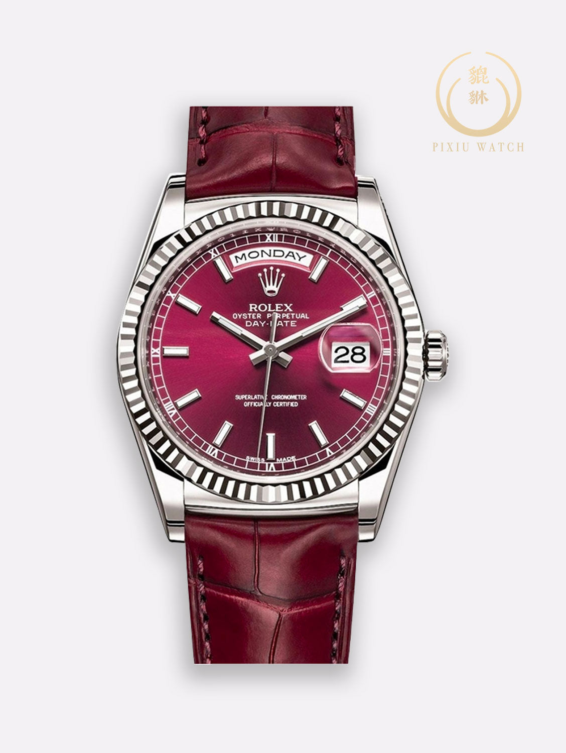 ขาย Rolex Day-Date White Gold Cherry Dial - Pixiuwatch